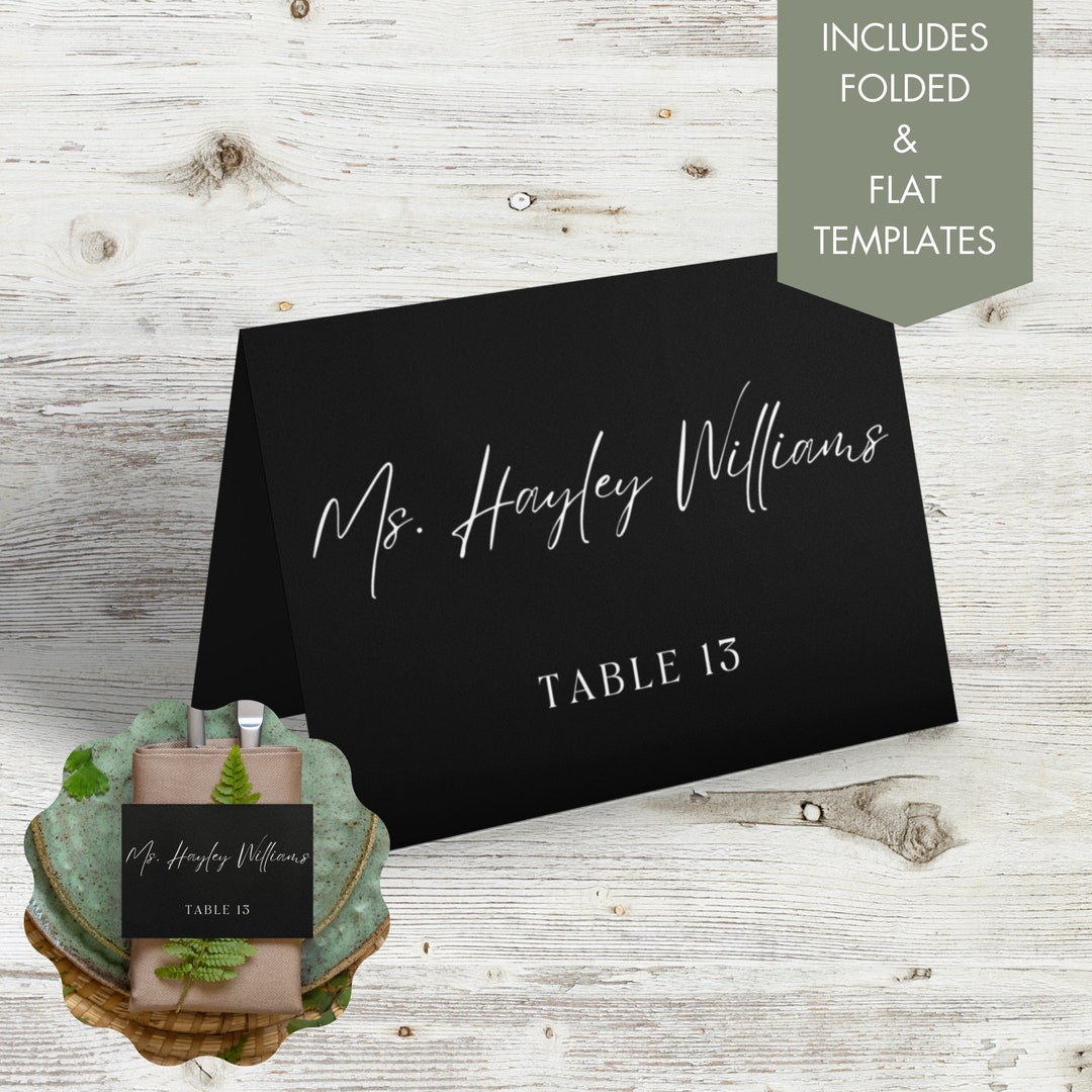 Name Place Cards Printable Name Cards Modern Minimalist - Etsy