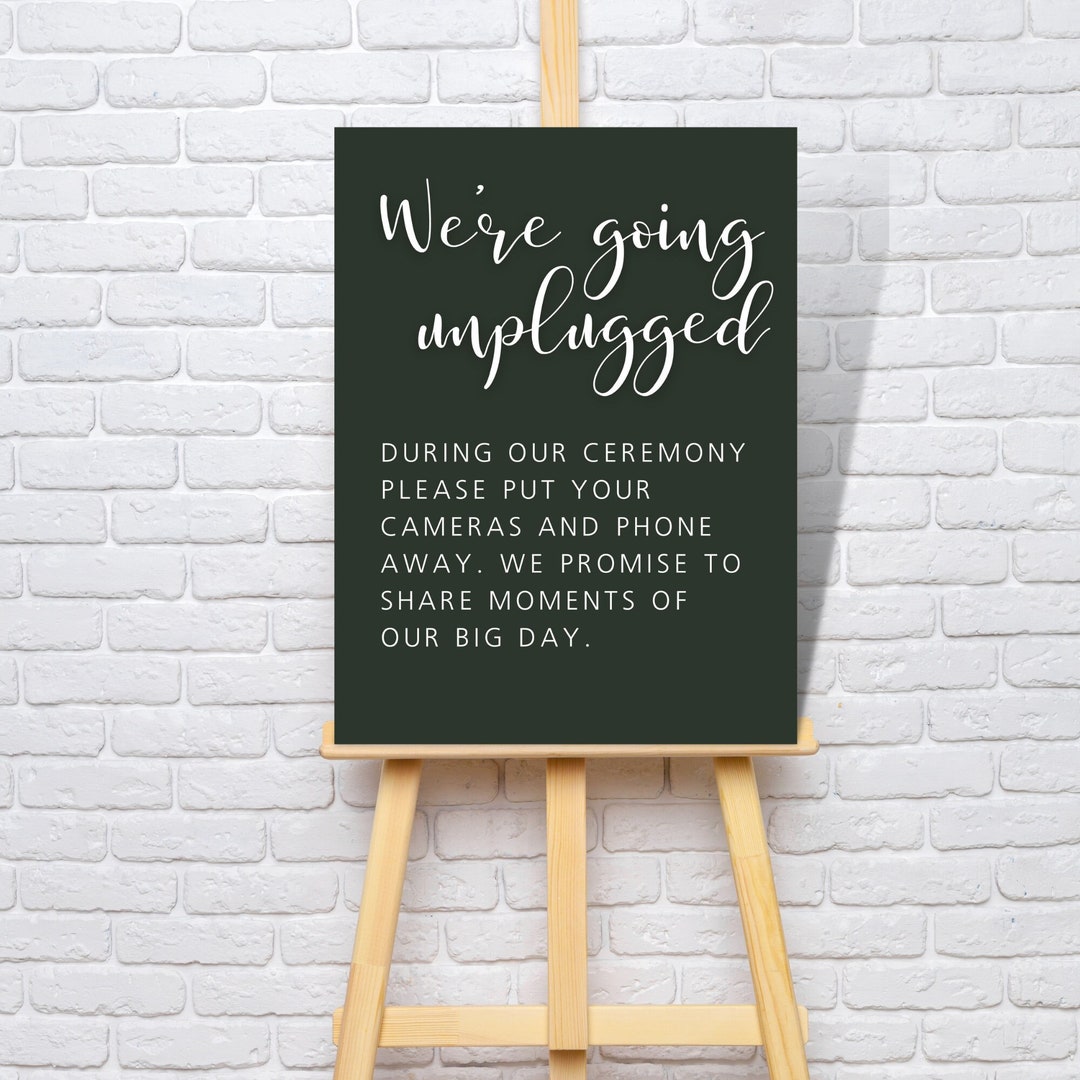 Unplugged Sign - Unplugged Ceremony - Wedding Sign SVG - Green Wedding ...