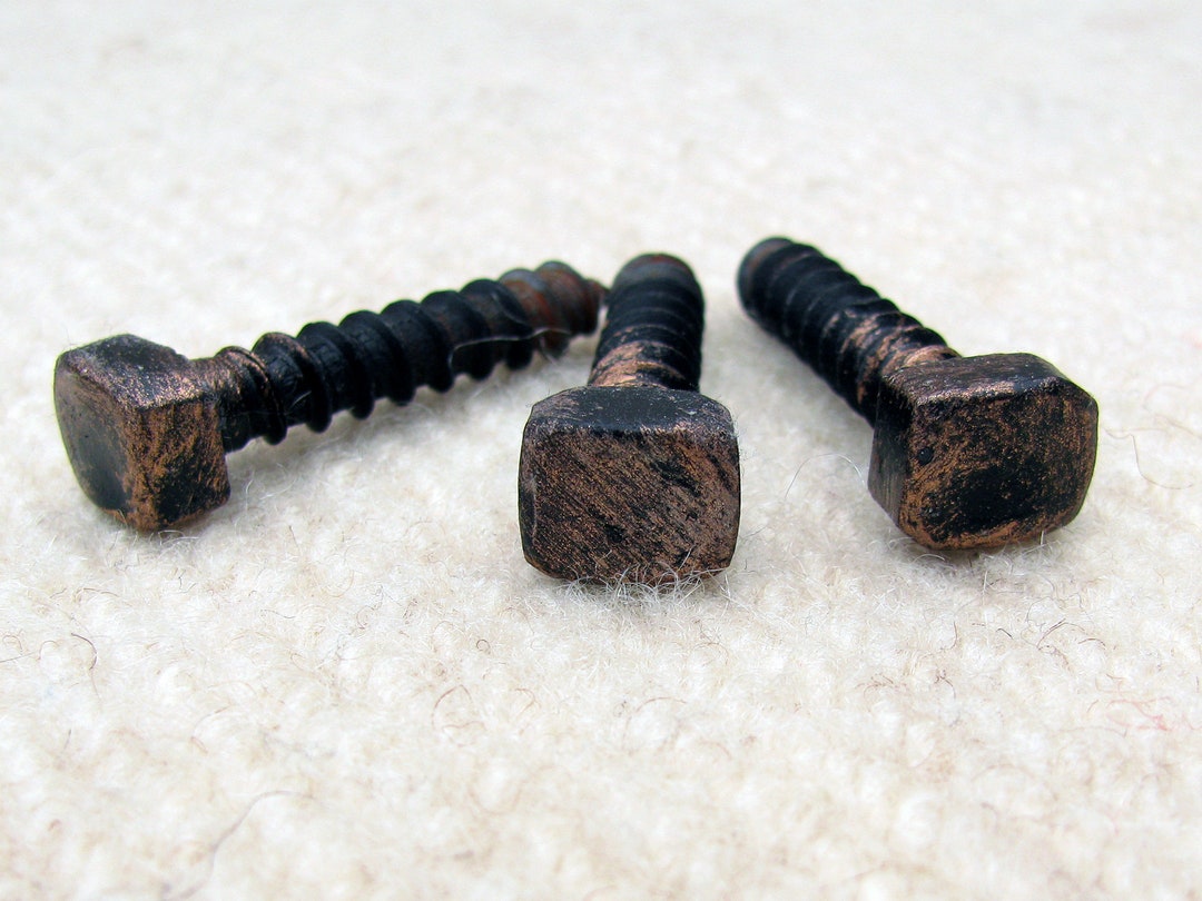 10 SCREWS HAND FORGED Blacksmith s Square Head Screws Wrought Iron Wood Screws. Etsy