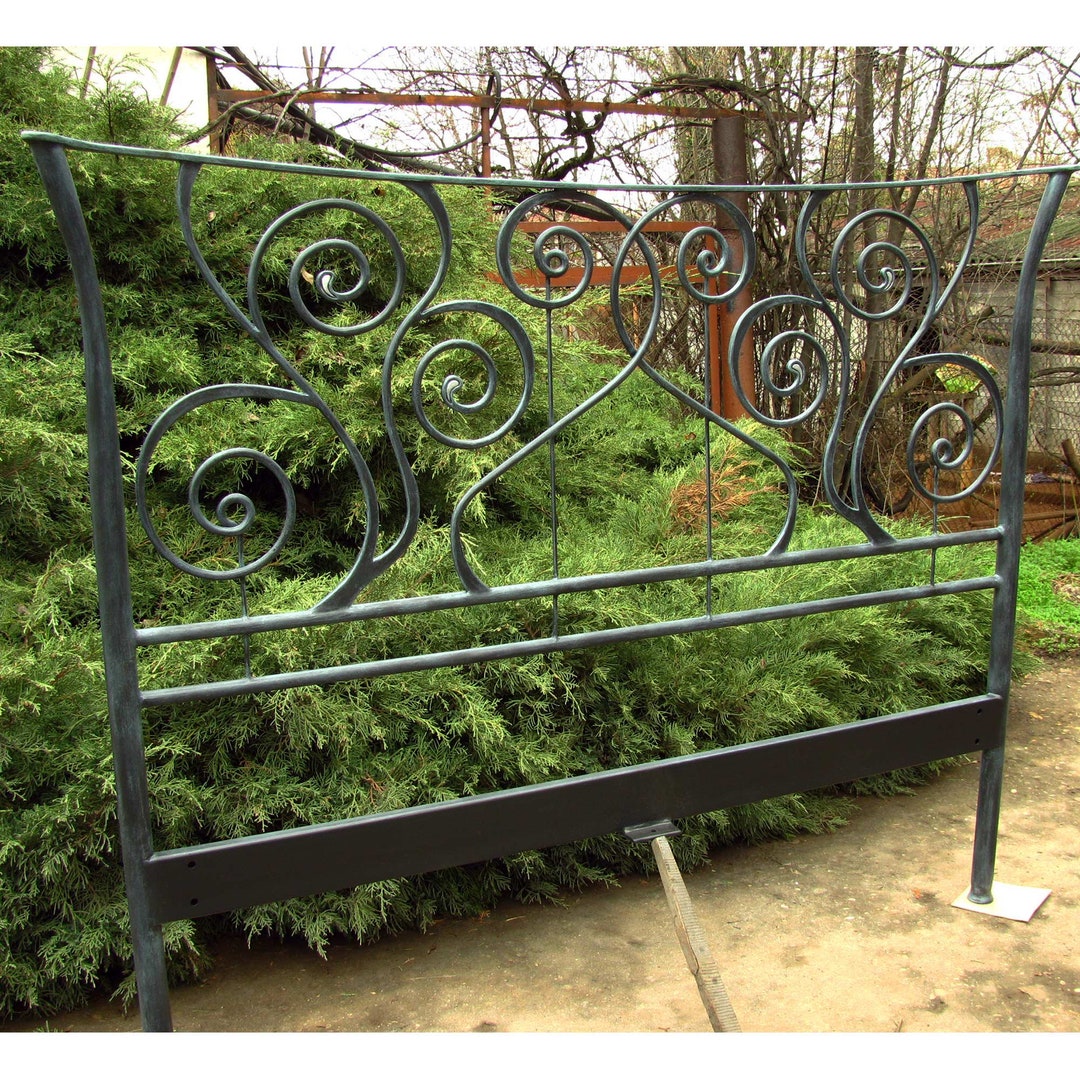 Metal Bed Headboar, Wrought Iron Bed Frame, Hand Forged Metal Bed - Etsy