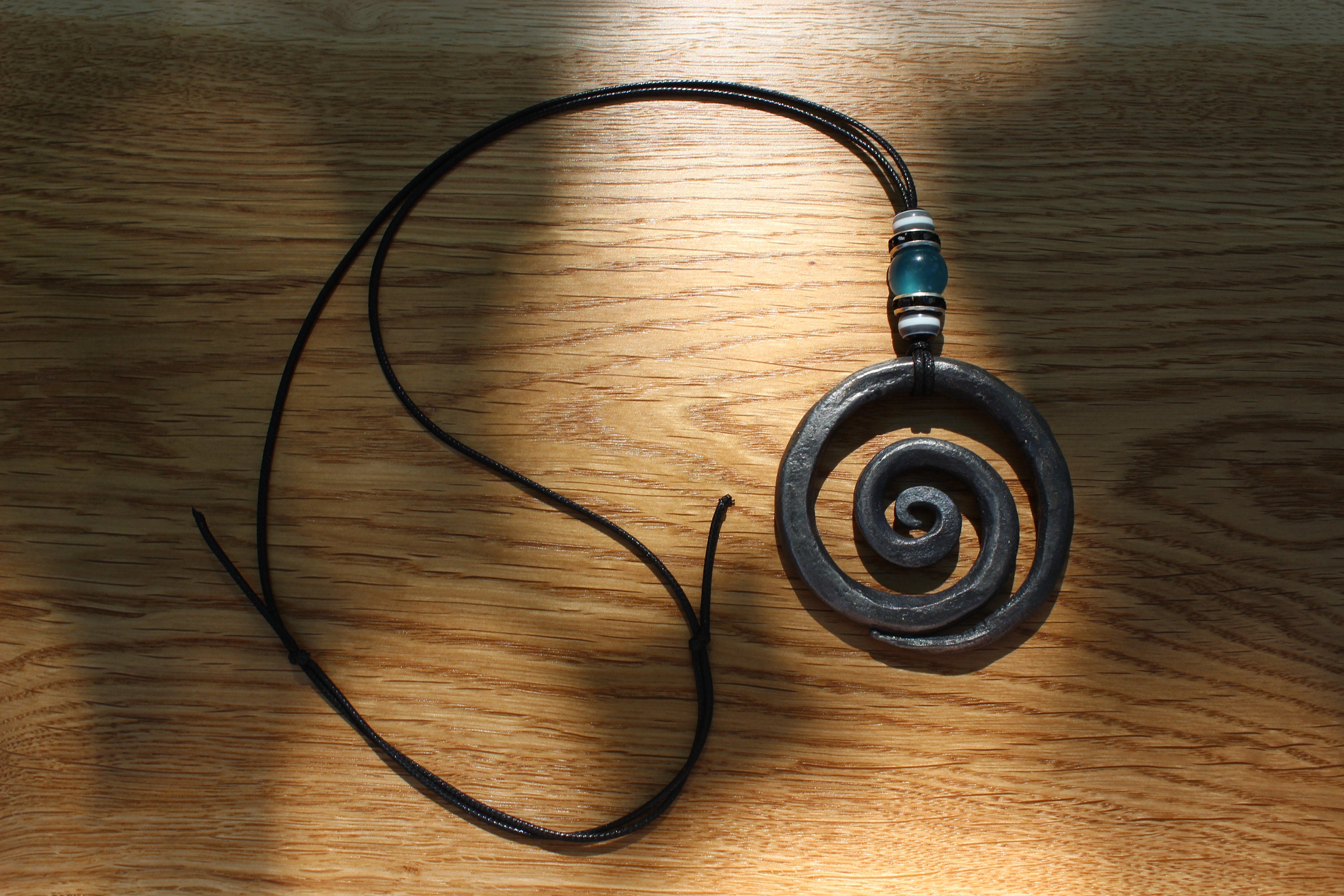 Hand Forged Spiral Pendant, Iron Geometric Necklace, Forged Jewelry - Etsy