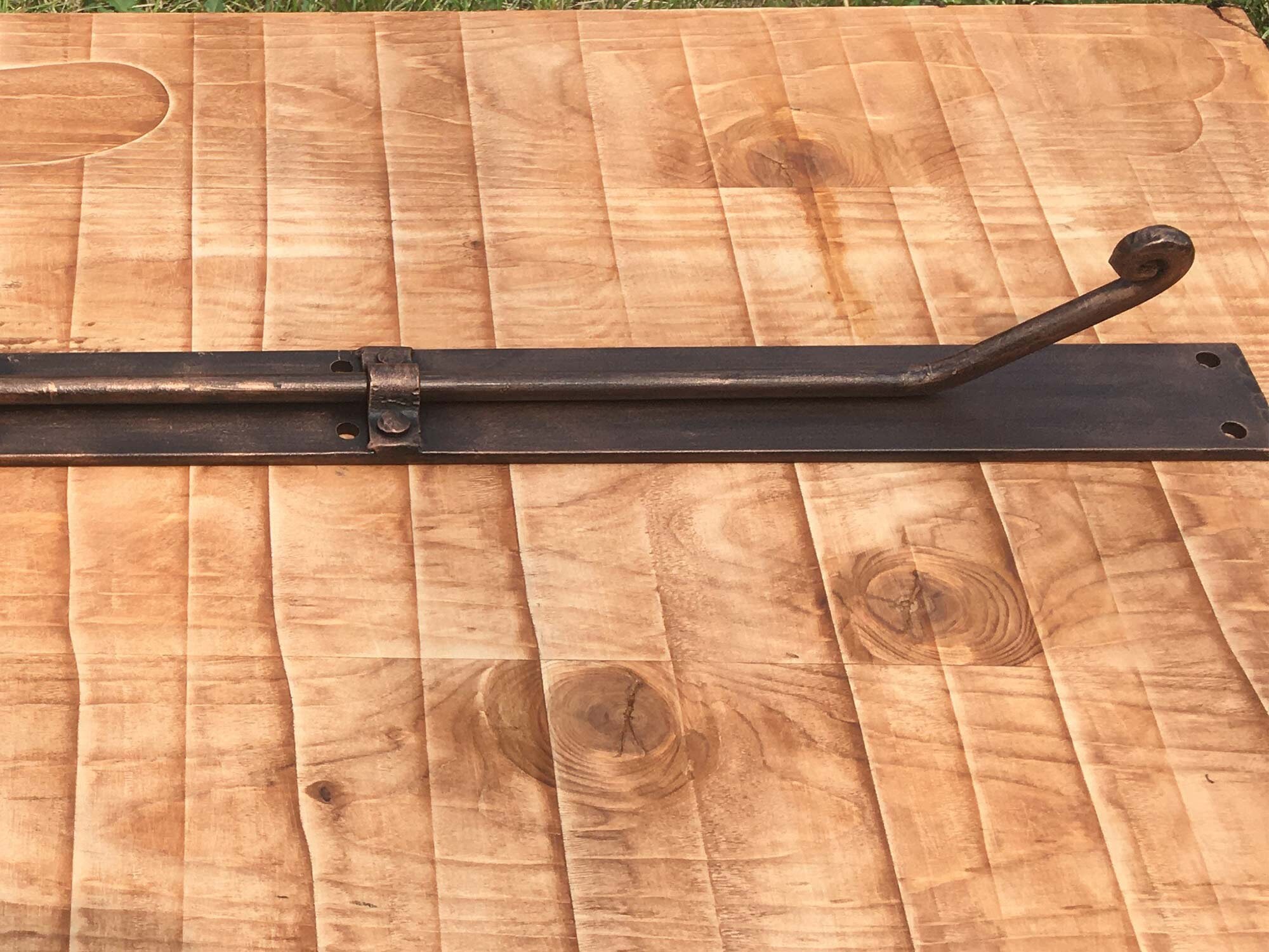 35 Steel Gate Latch, Wrought Iron Upper Door Latch, Rustic Gate ...