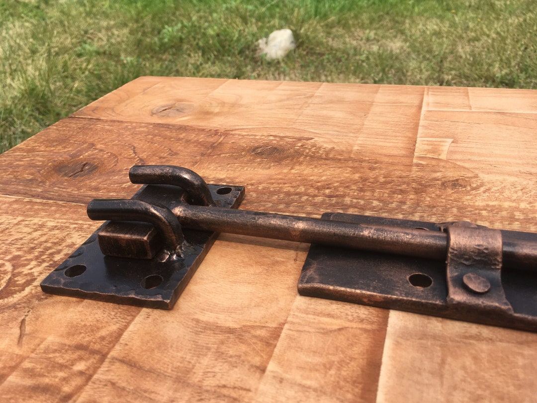 35" Steel Gate Latch, Wrought Iron Upper Door Latch, Rustic Gate ...