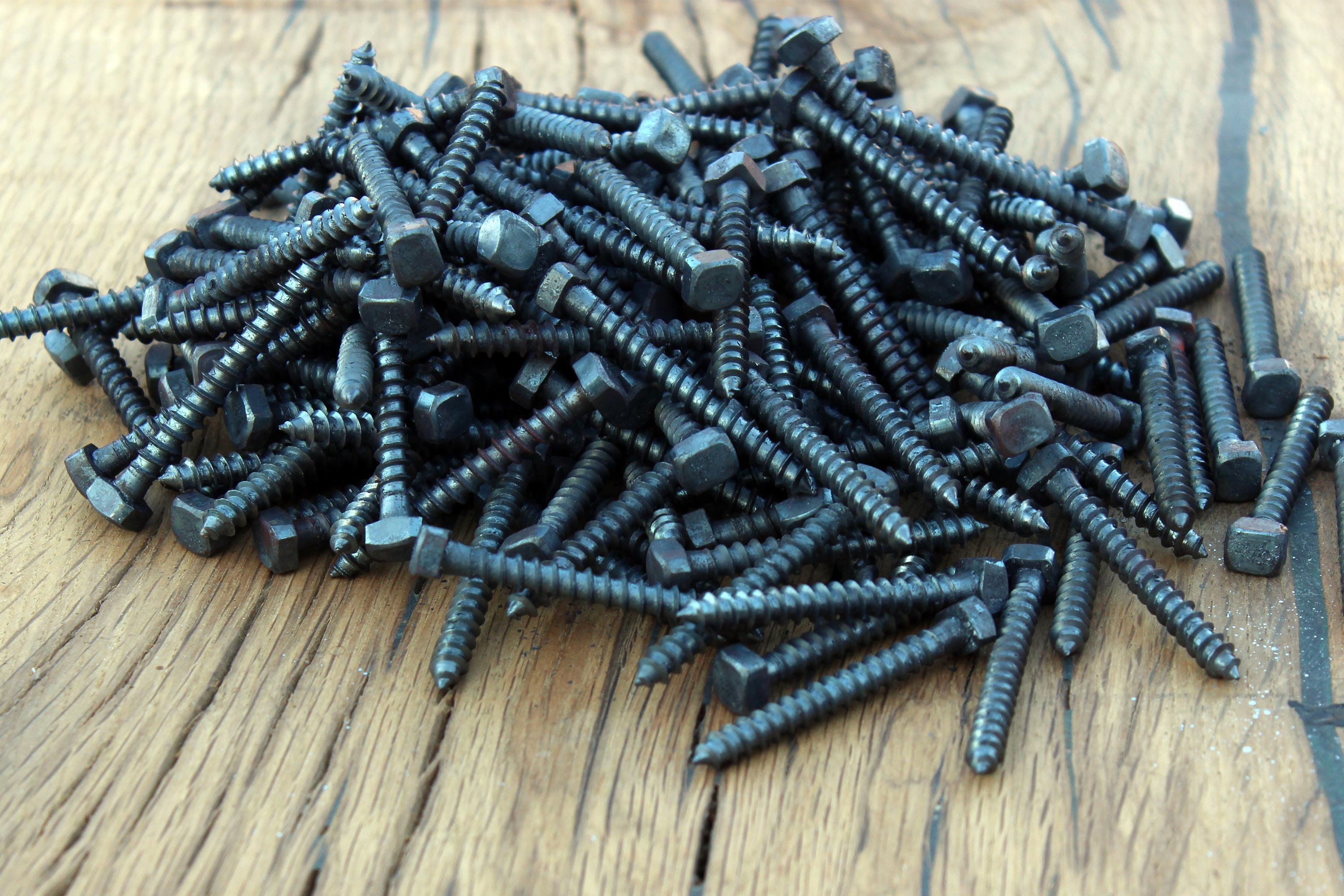 Hand Forged Square Head Screws: Wrought Iron Wood Screws (10 Pack) - Etsy