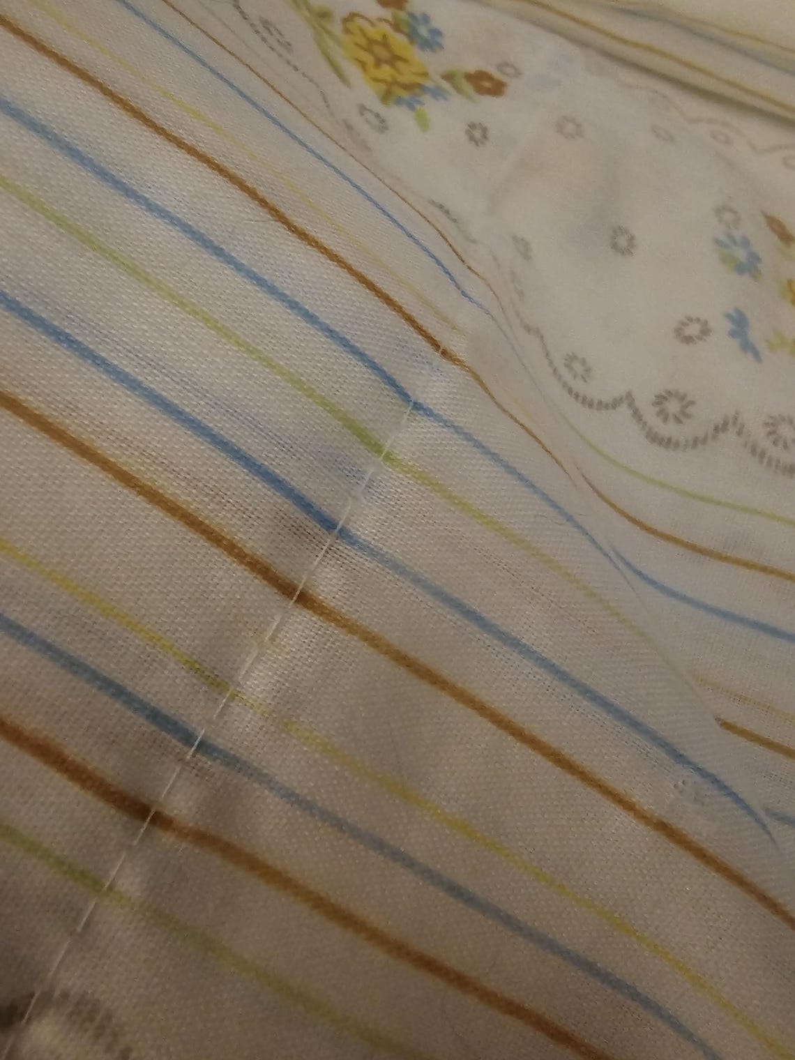 Vintage Thomaston Full/double Floral and Stripe Flat Sheet - Etsy