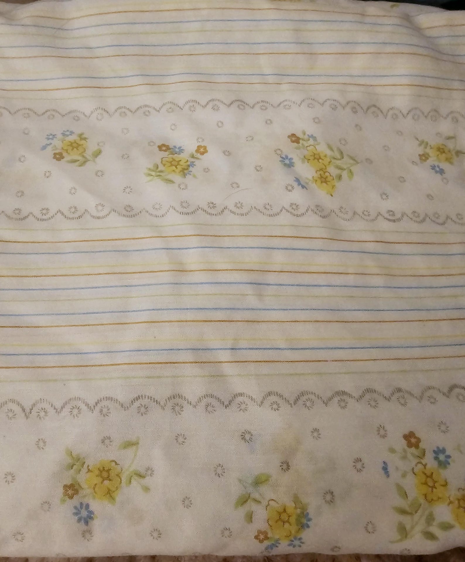 Vintage Thomaston Full/double Floral and Stripe Flat Sheet - Etsy