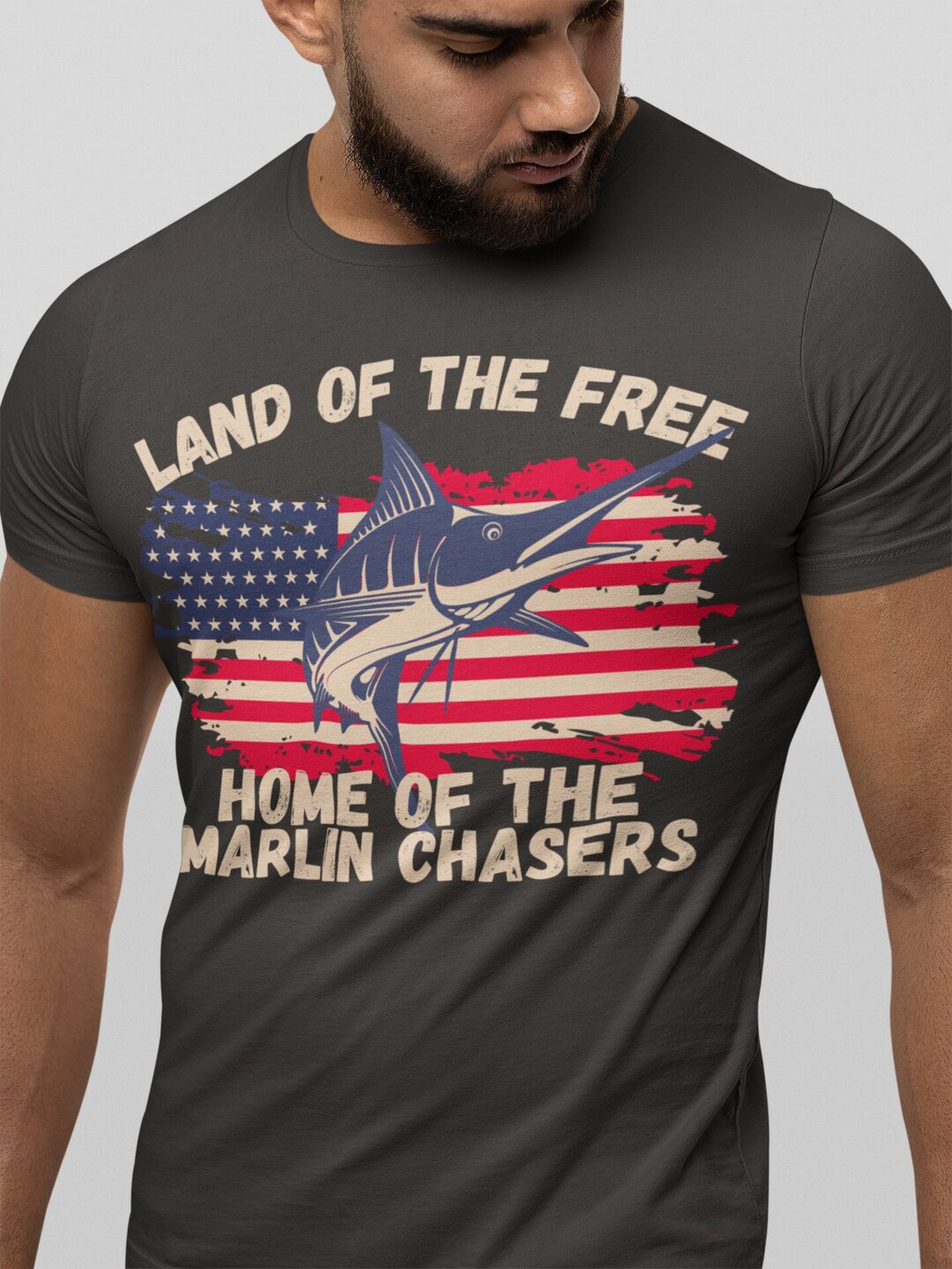 Land of the Free Home of the Marlin Chasers Shirt, Vintage Pastel ...
