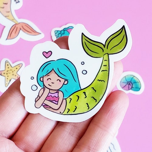 Cute Kawaii Mermaid Sticker Pack Cute Fun Stickers - Etsy