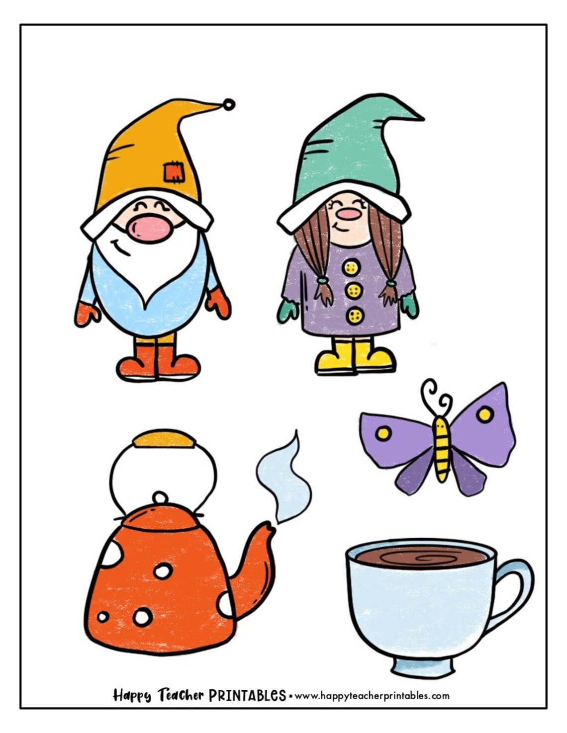 Printable Play Set, Gnome Play Set, Gnome, Pretend Play, Play Set, Kids ...