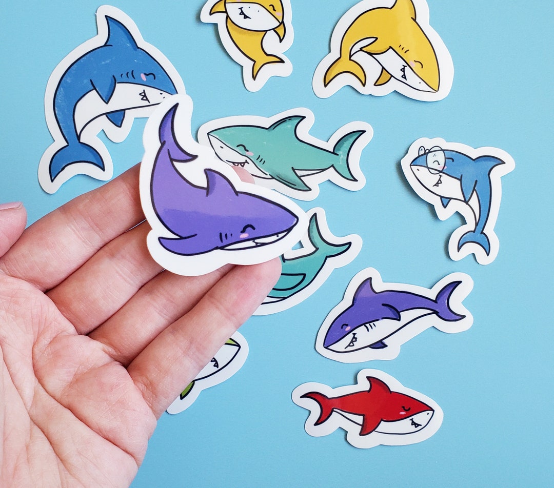 Shark Sticker Pack, Birthday Party Supplies, Party Favors, Kids ...