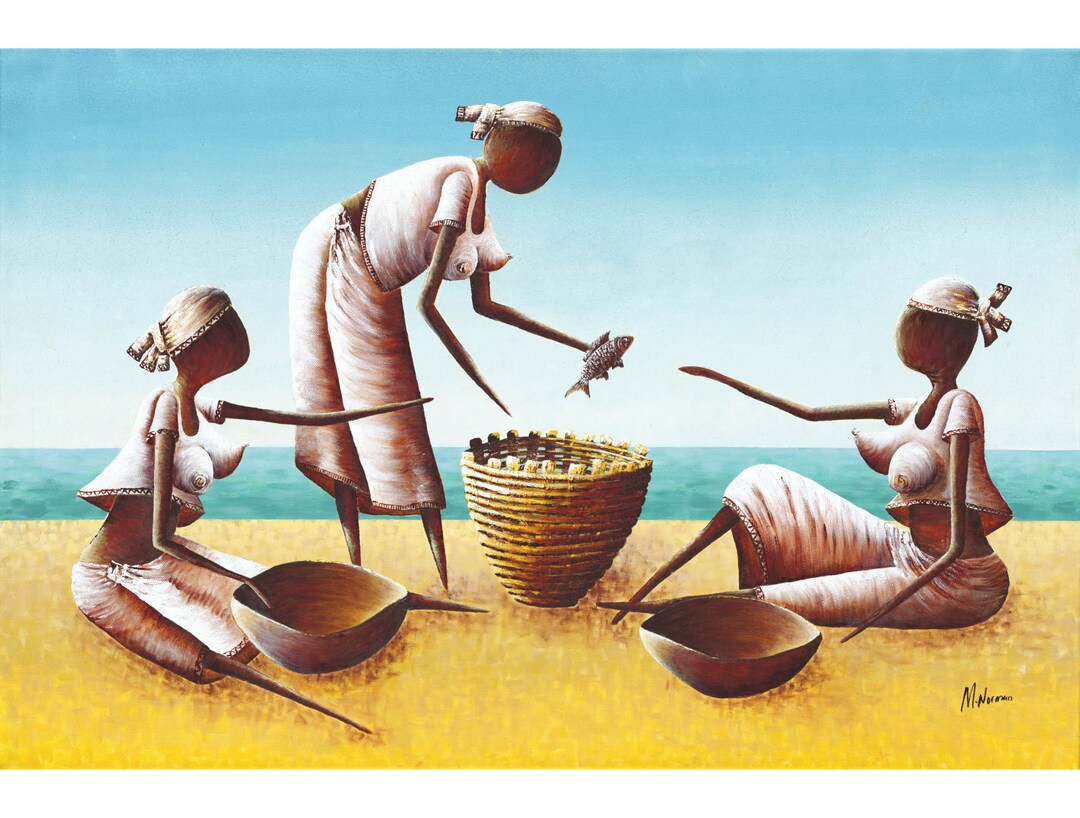 African Art Giclée Prints. the Fish Sellers. Giclée Print on Hahnemühle ...