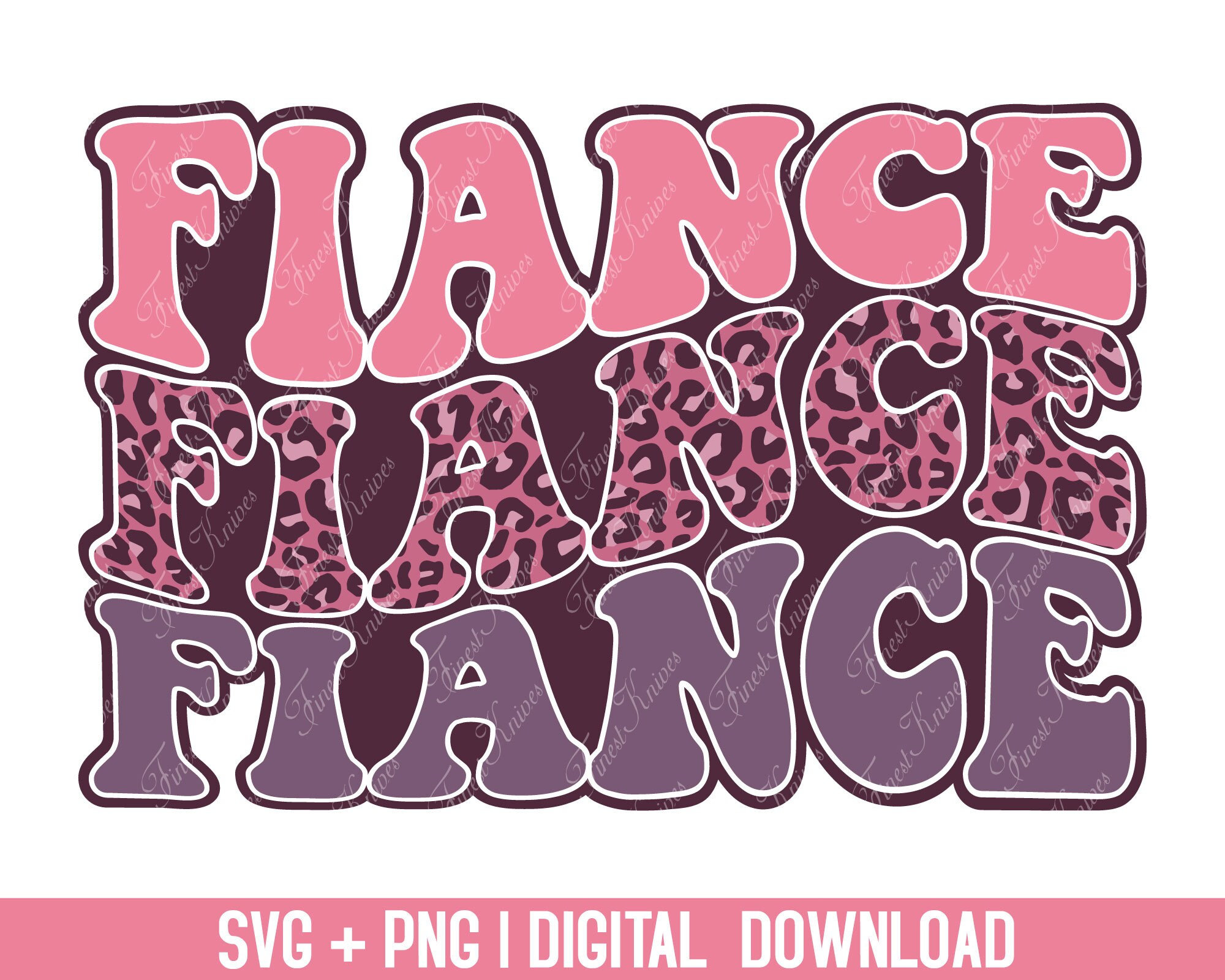 Fiance SVG: Engaged Retro Design (digital PNG) - Etsy