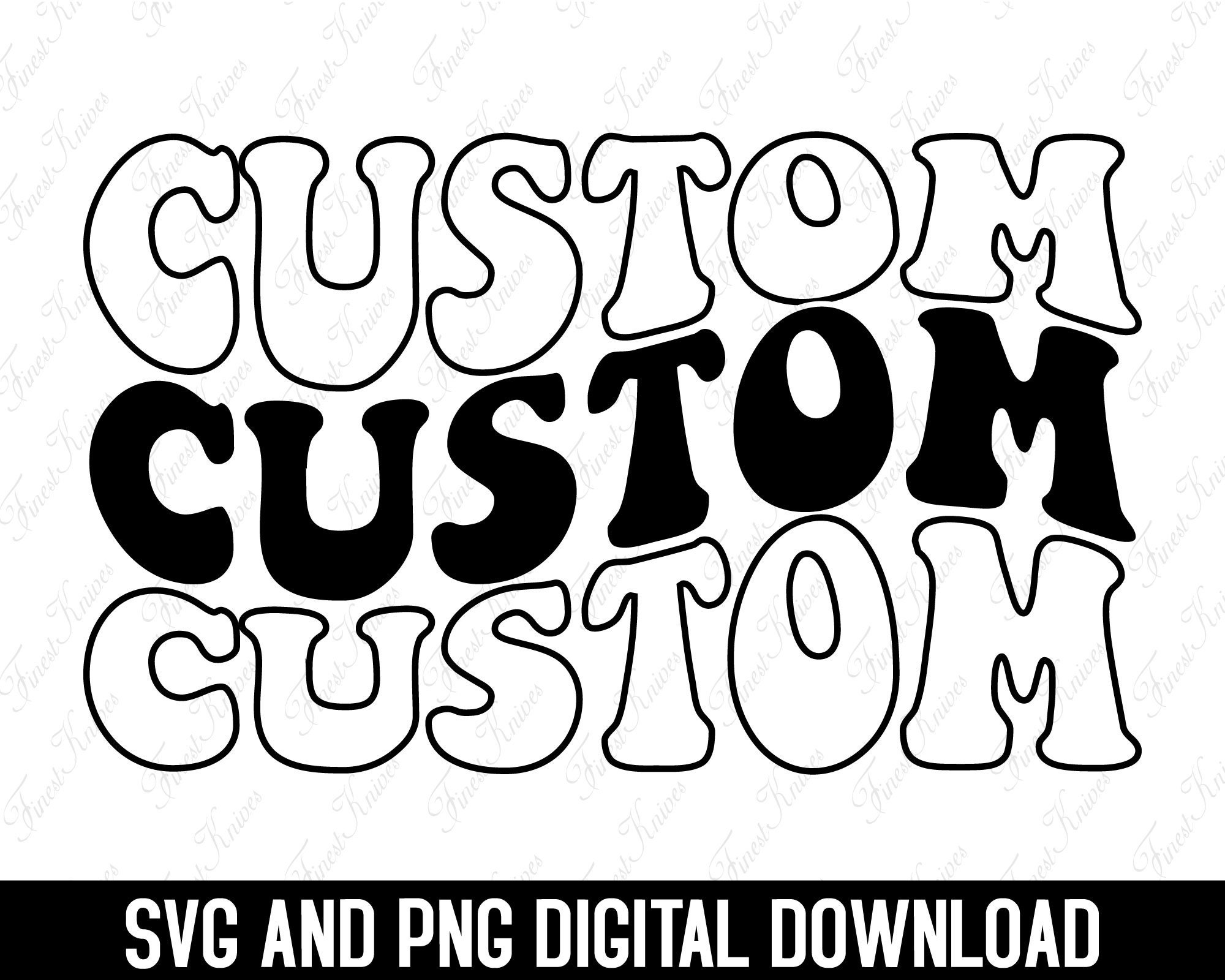 Custom Svg Custom Wavy Stacked Svg Customized Retro Wavy - Etsy UK