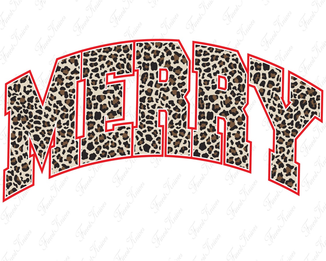 Merry Christmas Leopard Print SVG PNG, Holiday Design (digital Download ...