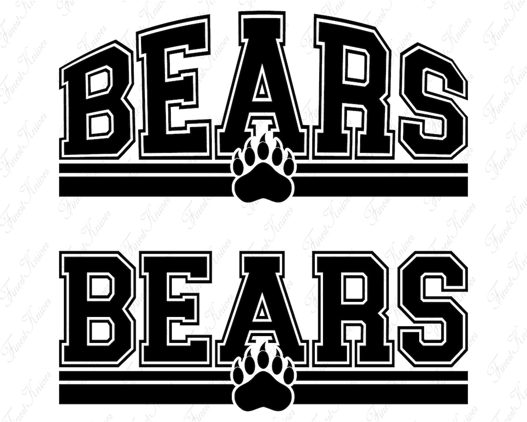 Bears Football Svg, Bears Svg, Football Svg, School Pride, Bears Mascot ...