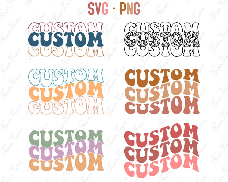 Custom Svg Custom Wavy Stacked Svg Customized Retro Wavy - Etsy