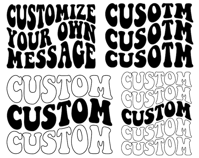 Custom WAVY FONT SVG Png, Custom Wavy Stacked Svg, Custom Wavy Text Svg, Custom Wavy Letters Svg ...