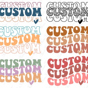 Custom Svg Custom Wavy Stacked Svg Customized Retro Wavy - Etsy