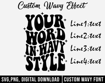 Custom Wavy Text SVG, Retro Text, Word Text SVG, Create Your Own Wavy ...