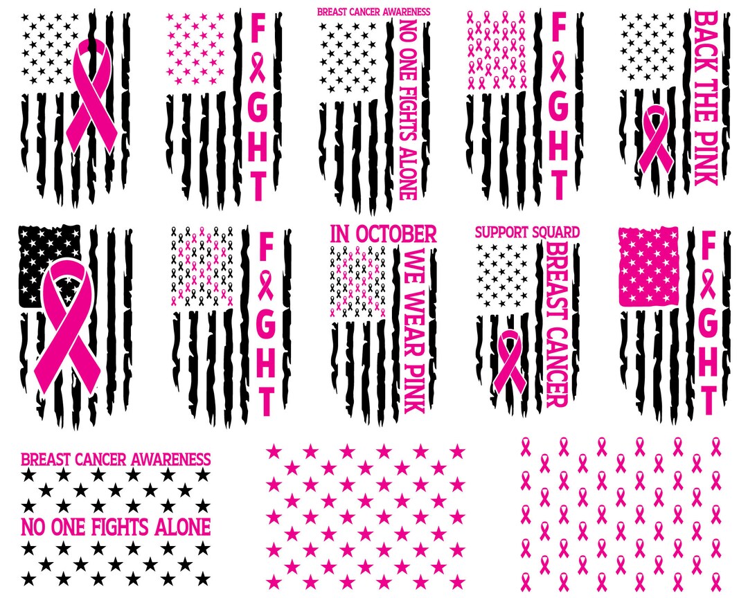 Buy Cancer USA Flag Svg Png, Cancer Fight Svg, Pink Ribbon, Pink Ribbon ...