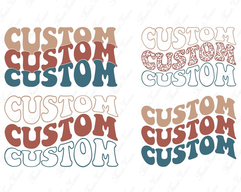 Custom Wavy Letters Svg Stacked Wavy Letters Custom Order - Etsy