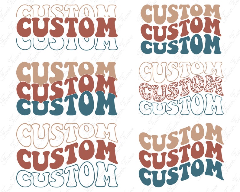 Custom Wavy Letters Svg Stacked Wavy Letters Custom Order - Etsy