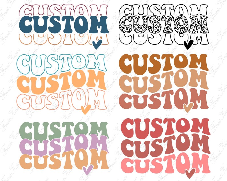Custom Svg Custom Wavy Stacked Svg Customized Retro Wavy - Etsy UK