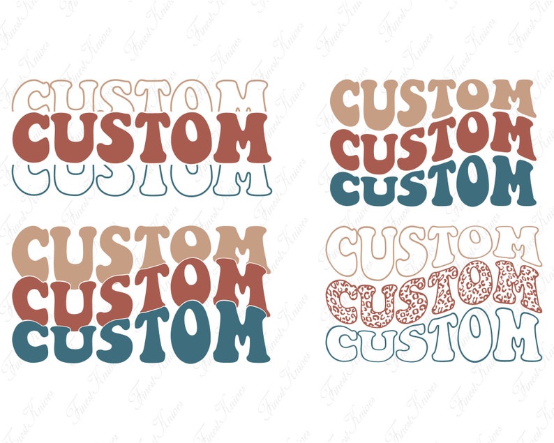 Custom Wavy Letters Svg Stacked Wavy Letters Custom Order - Etsy