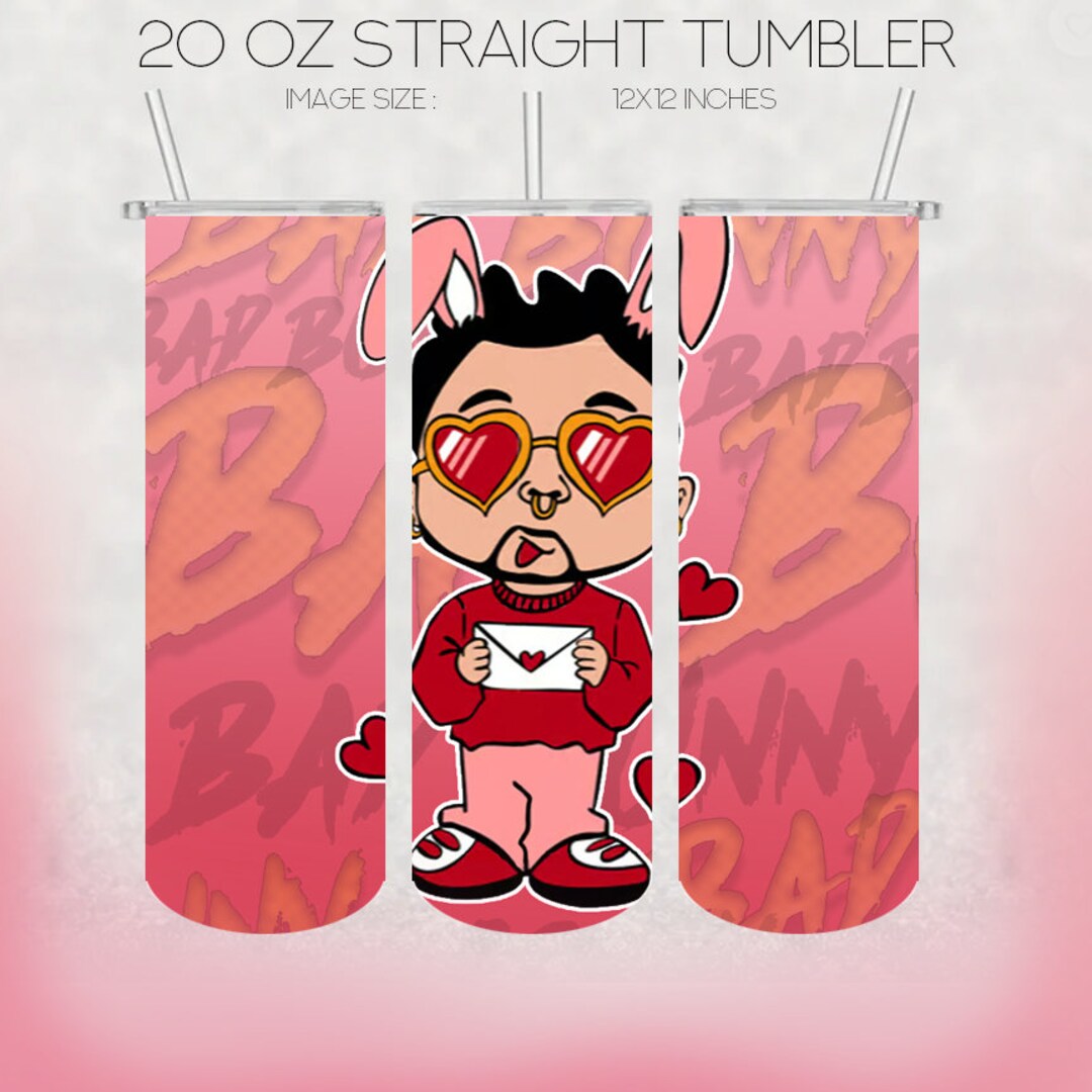 Bad Bunny Valentine, día de San Valentín, 20oz Skinny Tumbler ...