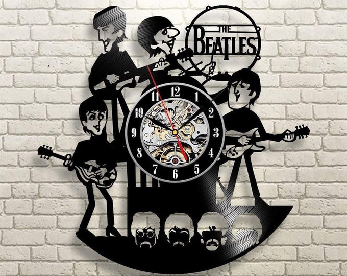The Beatles Vinyl Record Funny Wall Clock Rock Music Room Decor the ...