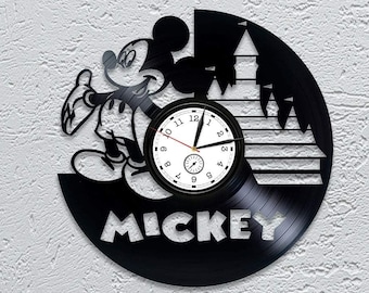 Mickey Mouse Vinyl Record Cartoon Wall Clock Disneyland Characters ...