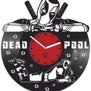 Deadpool Superhero Vinyl Record Handmade Clock Unique Art for Teenager ...