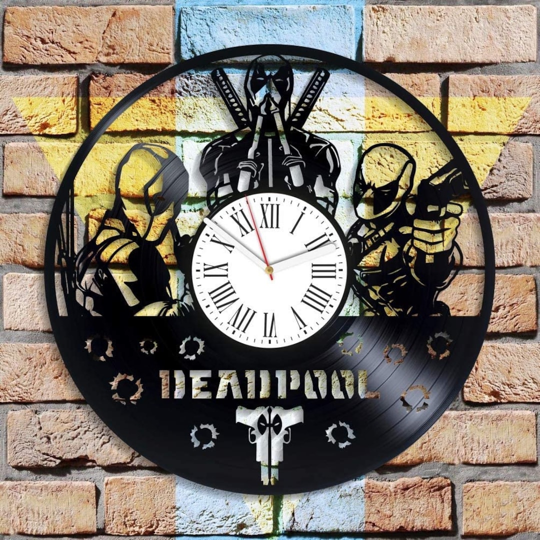 Comics Hero Vinyl Record Round Wall Clock Comics Artwork Marvels Room ...