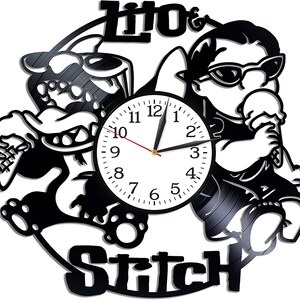 Lilo and Stitch Vinyl Record Cartoon Wall Clock Lilo and Stitch Artwork ...