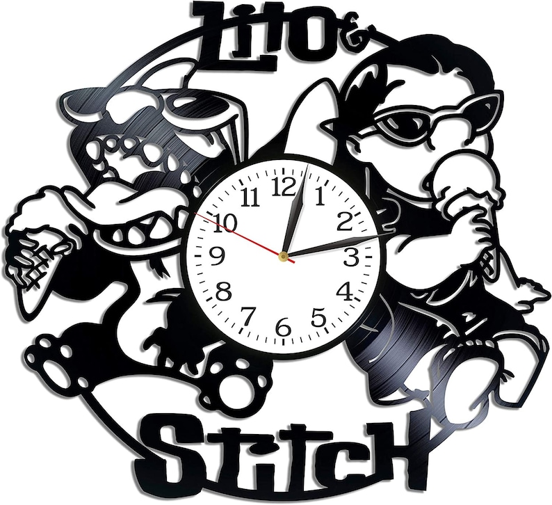 Lilo and Stitch Vinyl Record Cartoon Wall Clock Lilo and - Etsy