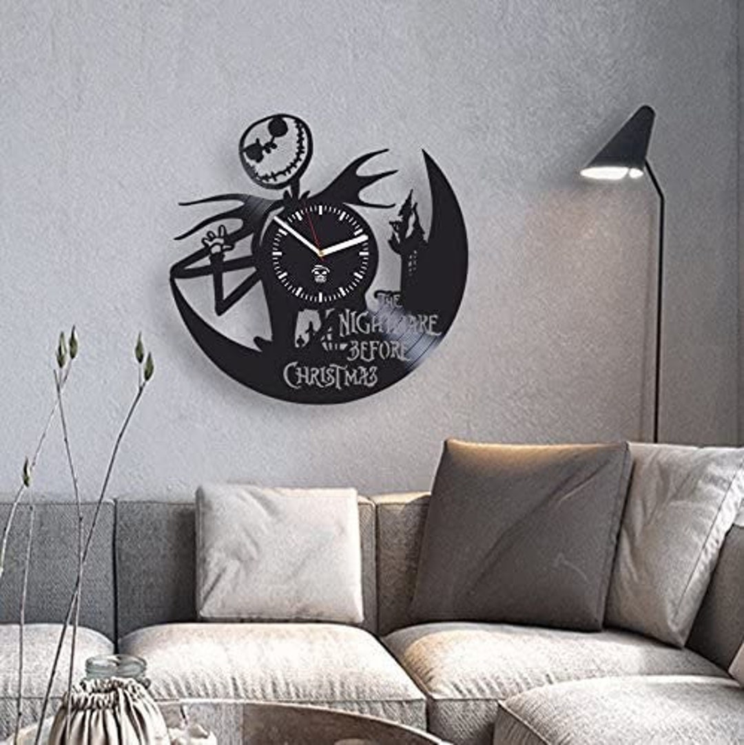 Jack Skellington Vinyl Record Laser Cut Wall Clock Wall Decor for Boys ...