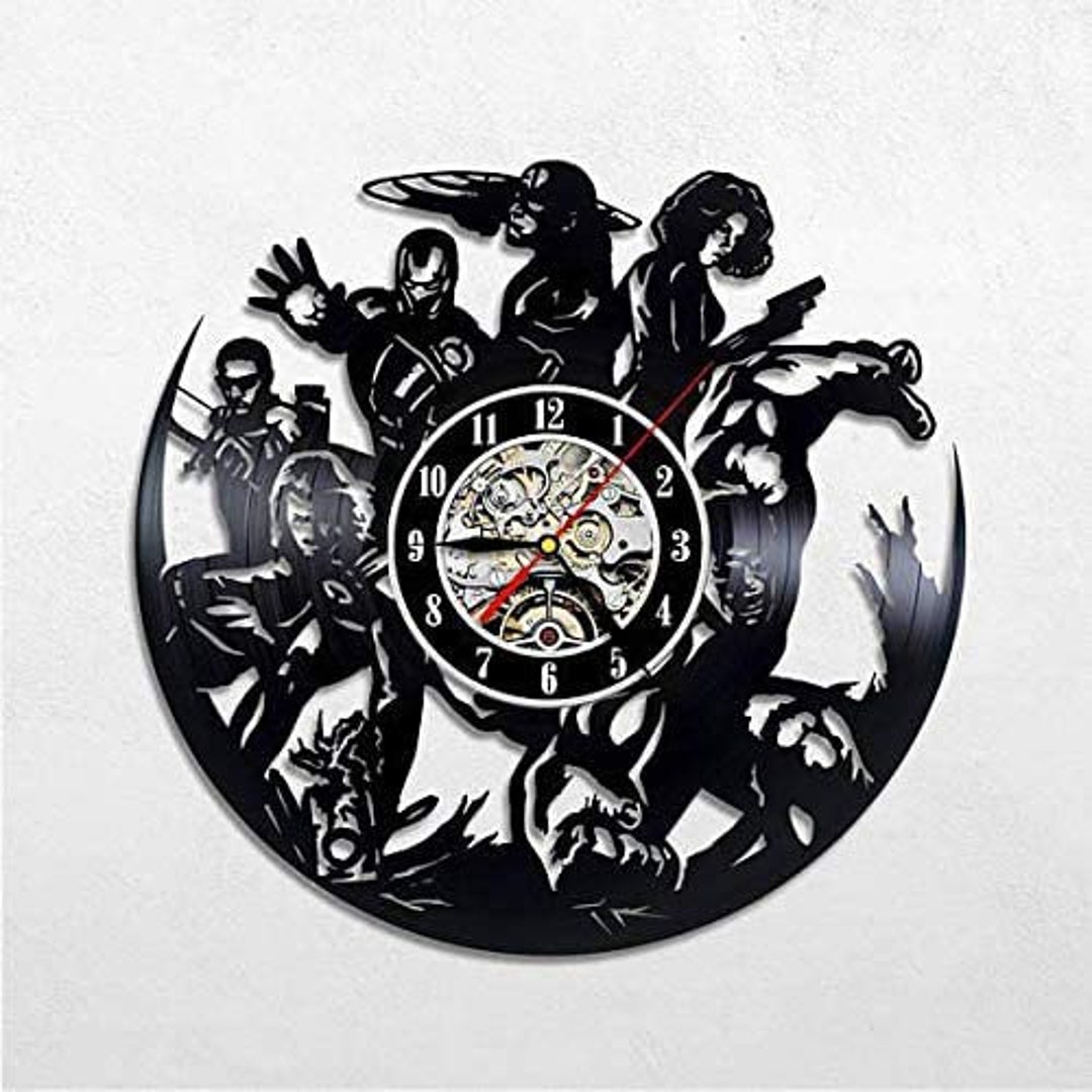 Avengers Marvel Vinyl Record Wall Clock / Avengers Heroes Wall Art ...