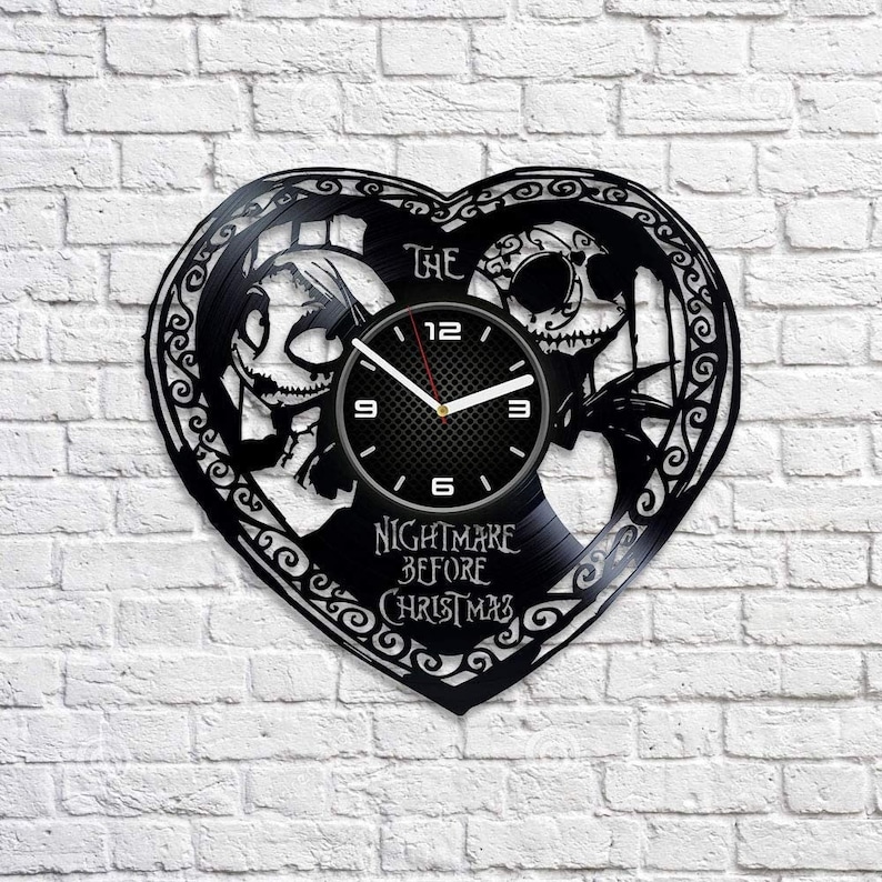Jack and Sally Vinyl Record Love Wall Clock Creative Decor for Living ...