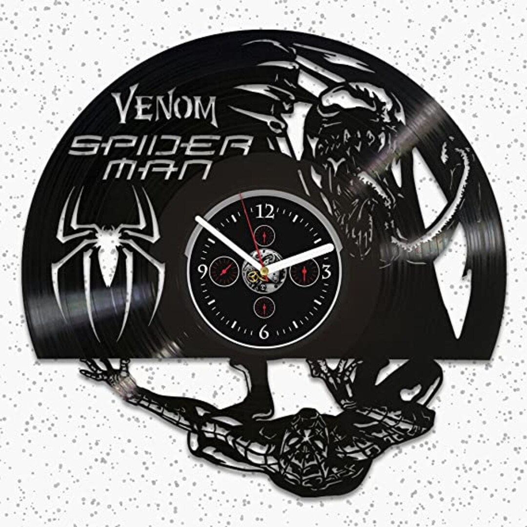 Spider-man Vs Venom Vinyl Record Black Wall Clock Superhero Artwork ...