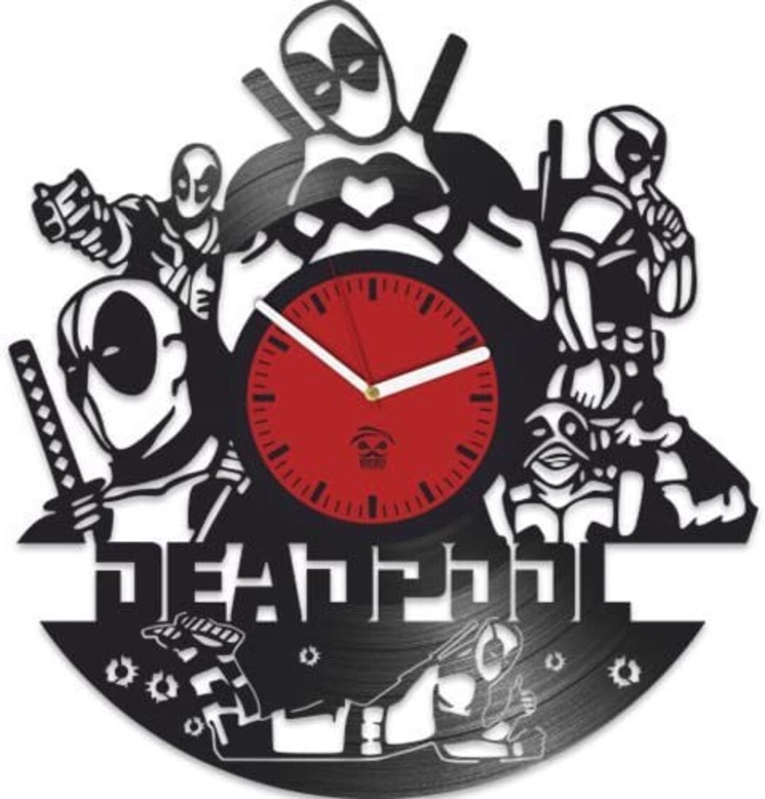 Deadpool Marvel Vinyl Record Handmade Wall Clock Superhero Artwork ...