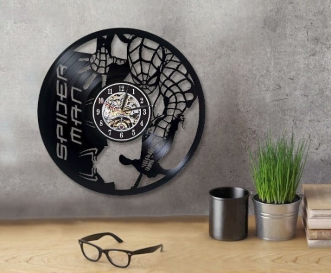 Spiderman Vinyl Record Modern Clock Superhero Lover Room Wall Decor ...