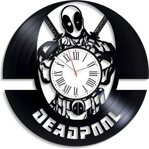 Deadpool Superhero Vinyl Record Laser Cut Clock Comics Books Wall Decor ...