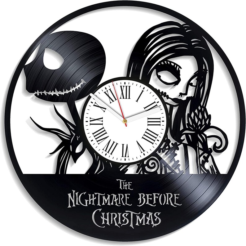 Nightmare Before Christamass Vinyl Record Wall Clock Cartoon Decor Wall ...