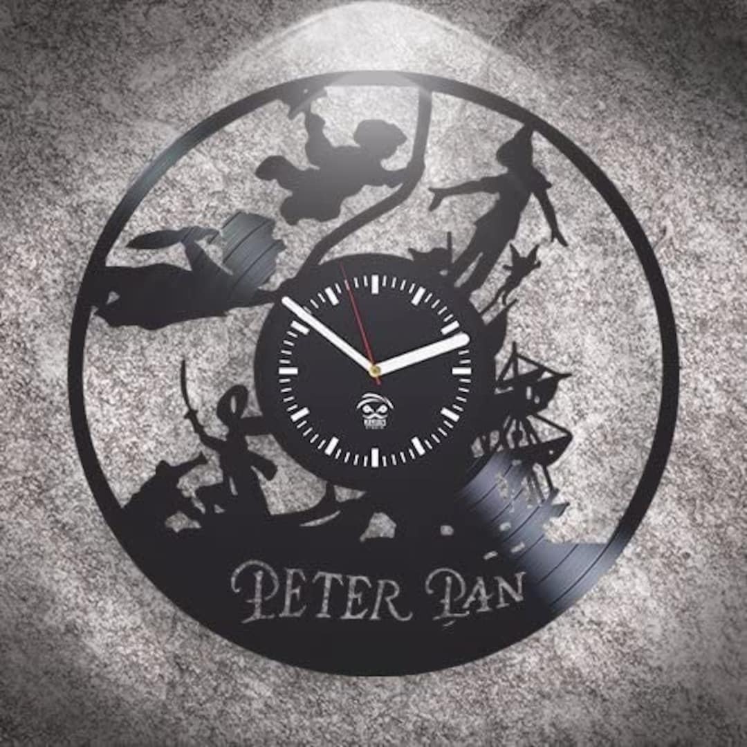 Peter Pan and Neverland Vinyl Record Wall Clock Disneyland Wall Art ...