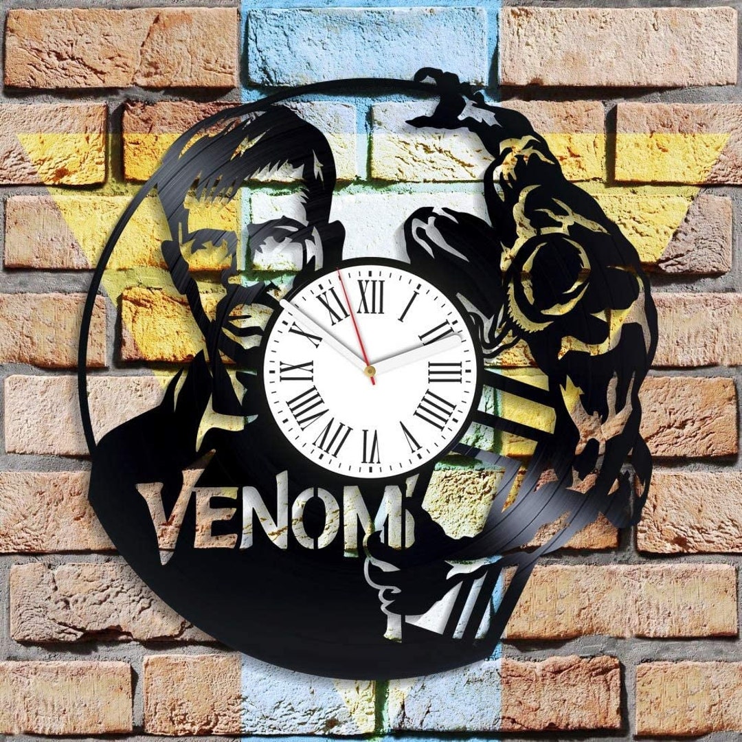 Venom Vinyl Record Large Wall Clock Superhero Wall Art Men Laser Cut ...