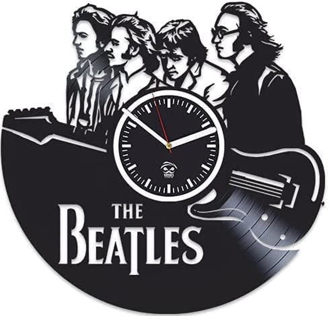 The Beatles Vinyl Record Black Wall Clock the Beatles Wall Art ...