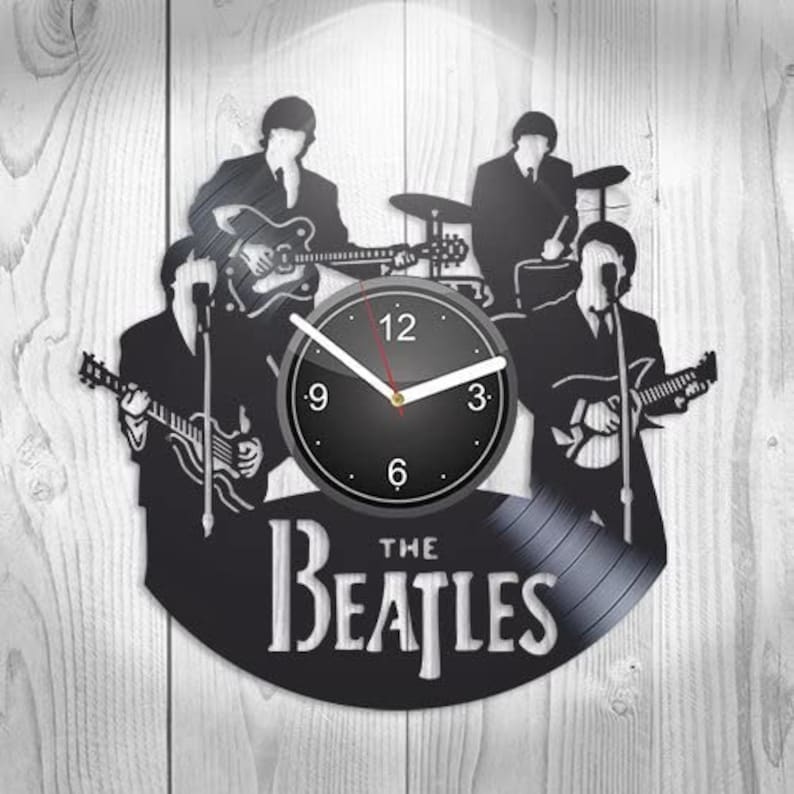 The Beatles Vinyl Record Silent Wall Clock Rock Star Room - Etsy