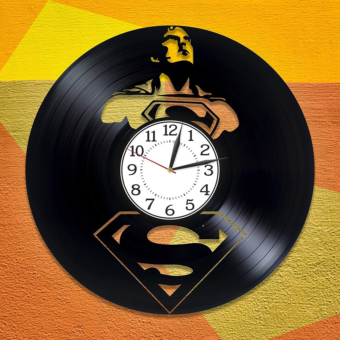 DC Hero Vinyl Record Large Wall Clock DC Comics Decor Superhero Art ...