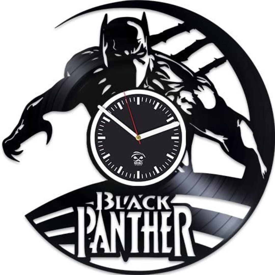 Black Panther Vinyl Record Unique Wall Clock Wakanda Forever Art ...