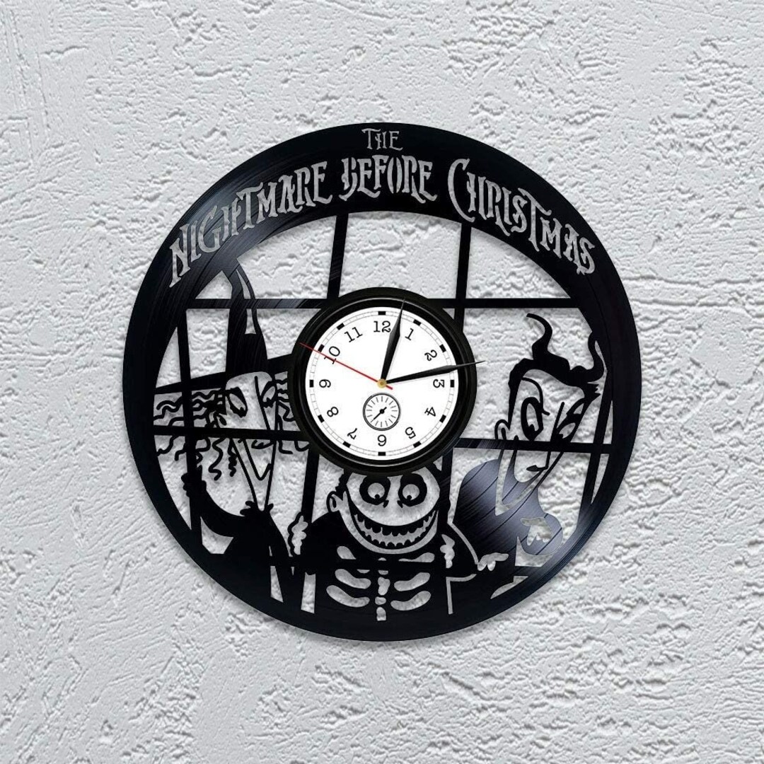 Nightmare Before Christamass Vinyl Record Clock Spooky Decor for Kids ...